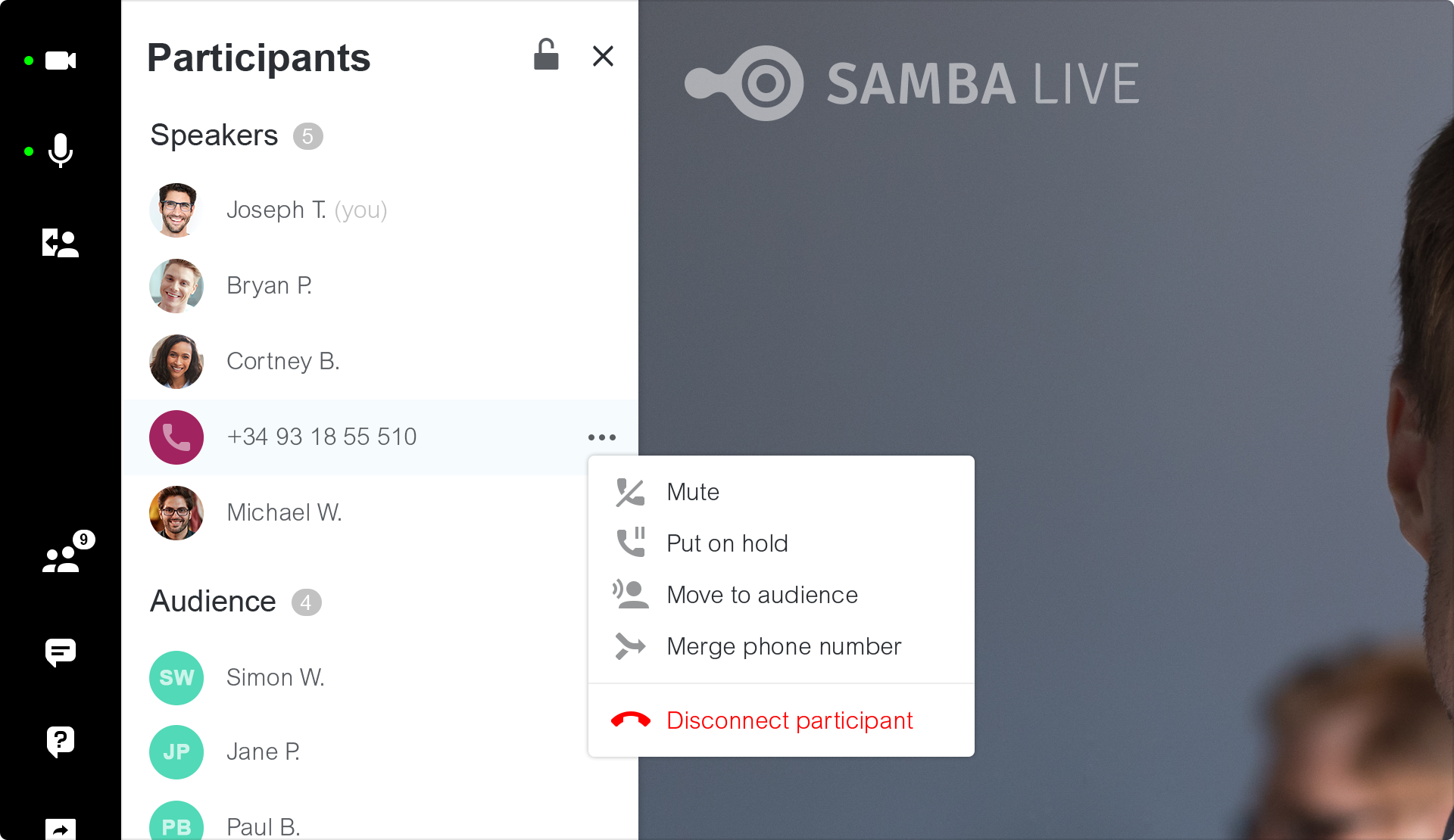 Features & tools | Samba Live