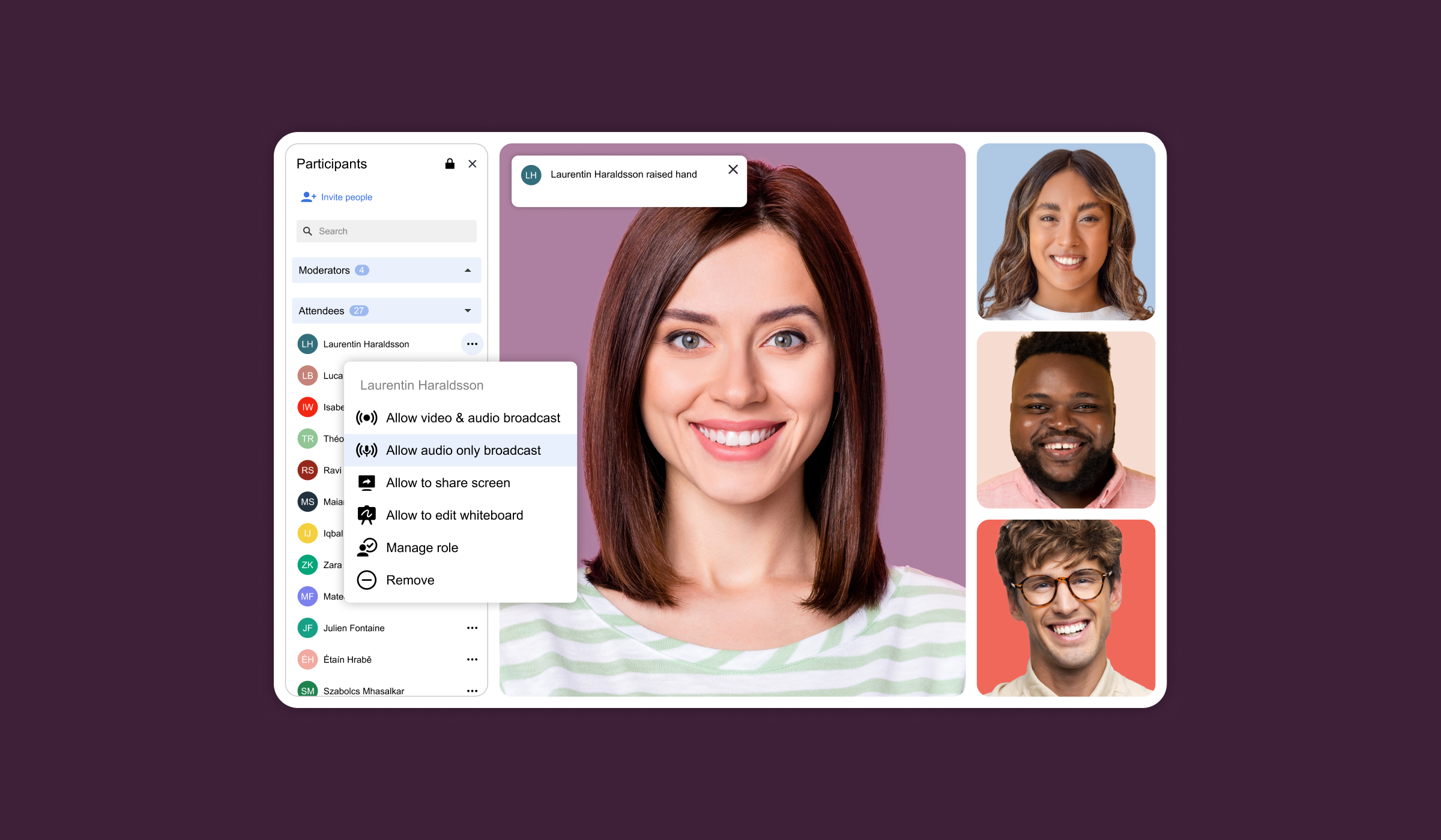Digital Samba 612 – Audio Only, Remove Participants, Default Library